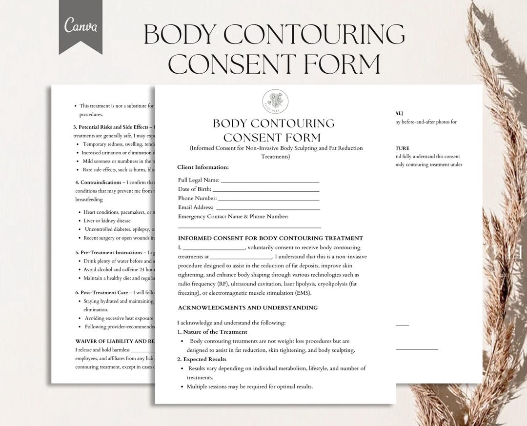 Body Contouring Consent Form Template, Pdf, Canva - Etsy