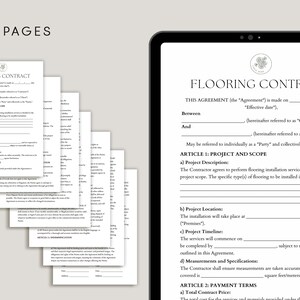 Flooring Contract Template, Flooring Installation Agreement, Flooring ...
