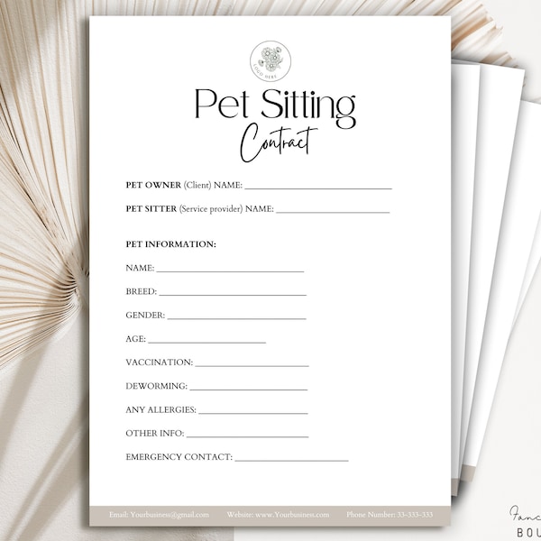 Pet Sitting Forms - Etsy