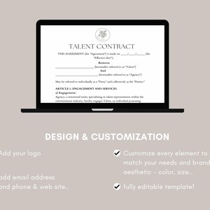 Talent Contract, Talent Agreement, Talent Representation Contract, Pdf ...