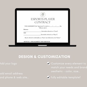 Esports Player Contract Template, Professional Gamer Contract, Pro ...