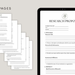 Research Proposal Template, Form Pdf, Canva - Etsy