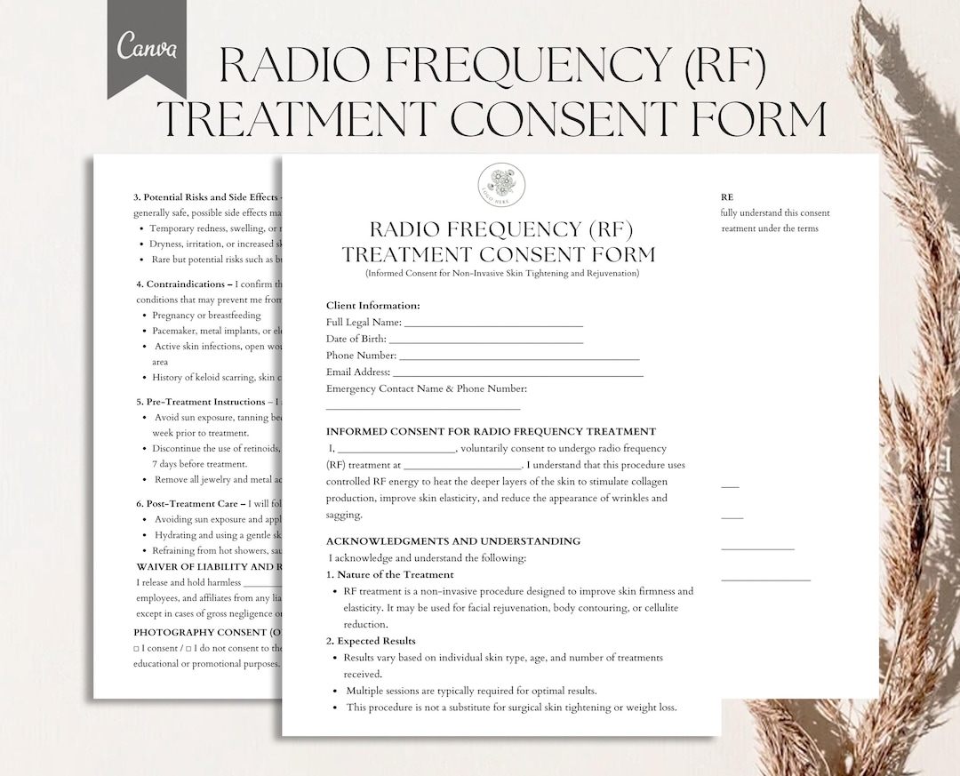 Radio Frequency (RF) Treatment Consent Form Template, PDF, Canva - Etsy