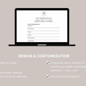 Nutritional History Form Template, Pdf, Canva - Etsy