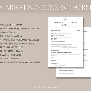 Marketing Consent Form Template, Marketing Authorization Form, PDF ...