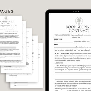 Bookkeeping Contract, Bookkeeping Services Agreement, Bookkeeping ...