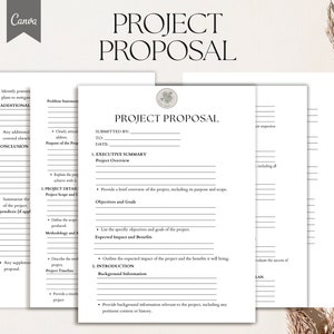 Project Proposal Template, Form Pdf, Canva - Etsy UK