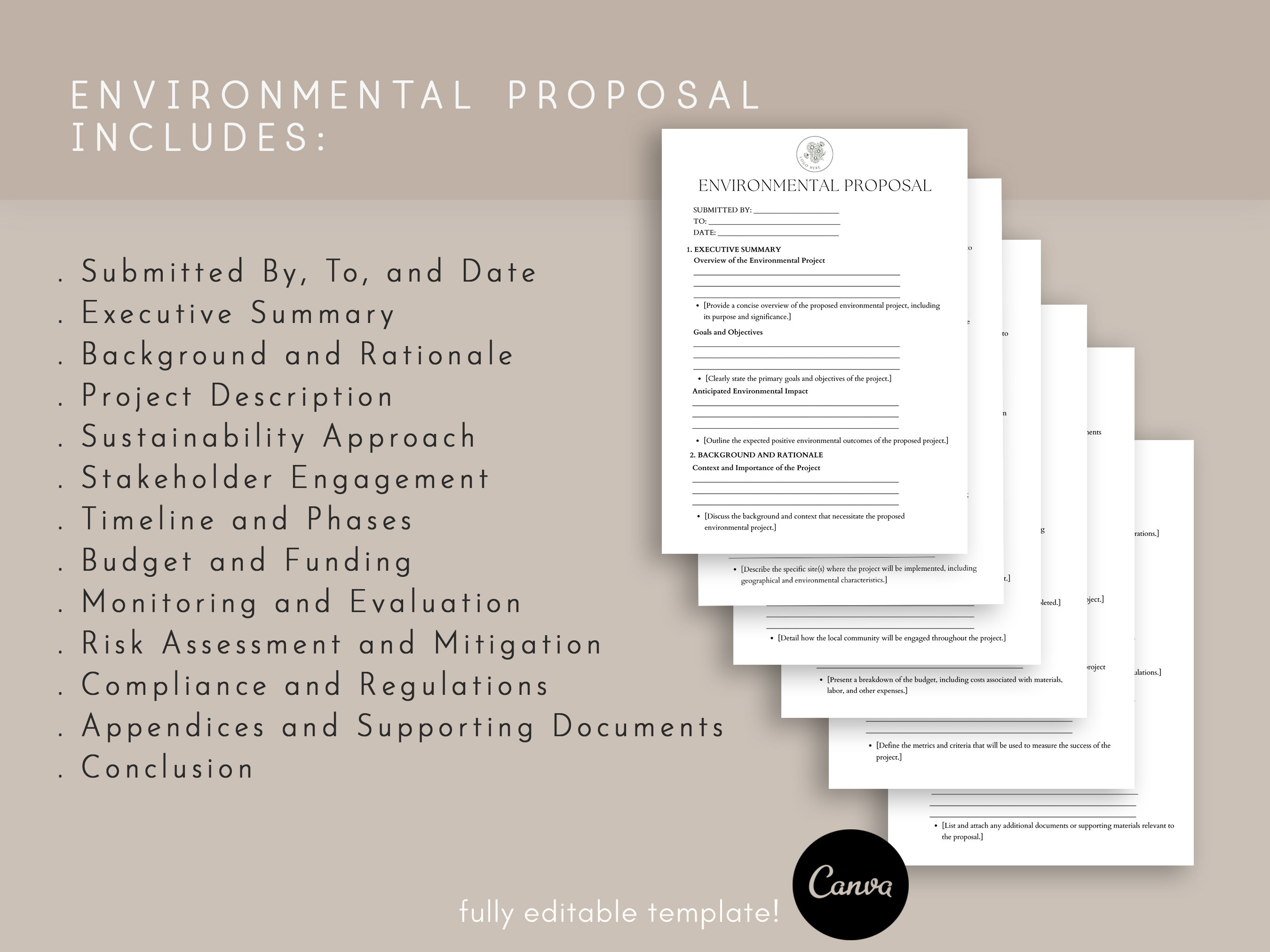 Environmental Proposal Template, Sustainability Project Form ...