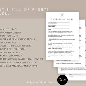 Editable Client's Bill of Rights Template, Customer Bill of Rights ...