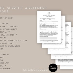 Editable Master Service Agreement, MSA Form, Business Services Contract ...