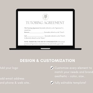 Tutoring Service Agreement Template, Editable Tutoring Service Contract ...