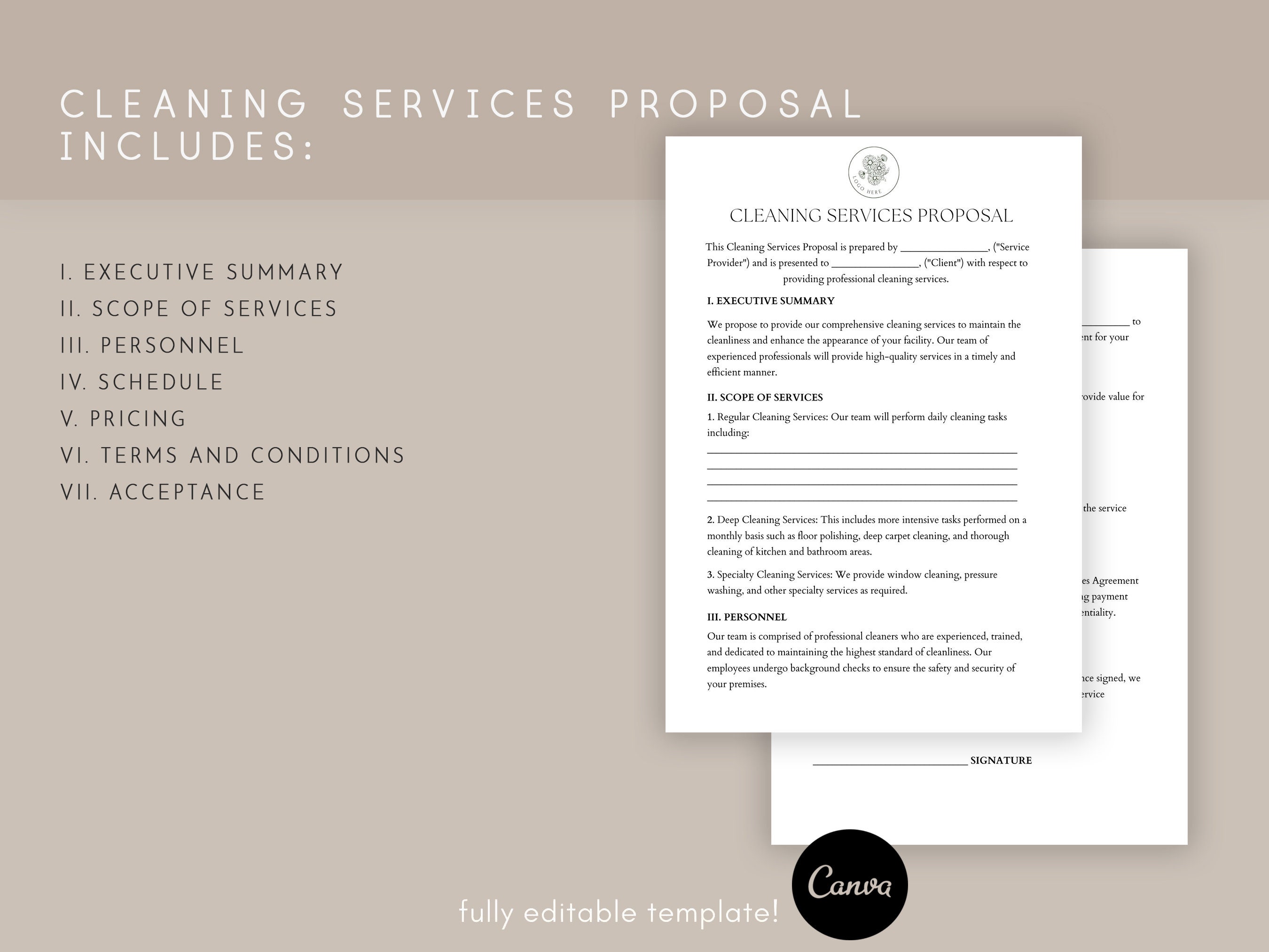 Editable Cleaning Proposal Template, Cleaning Business Proposal ...
