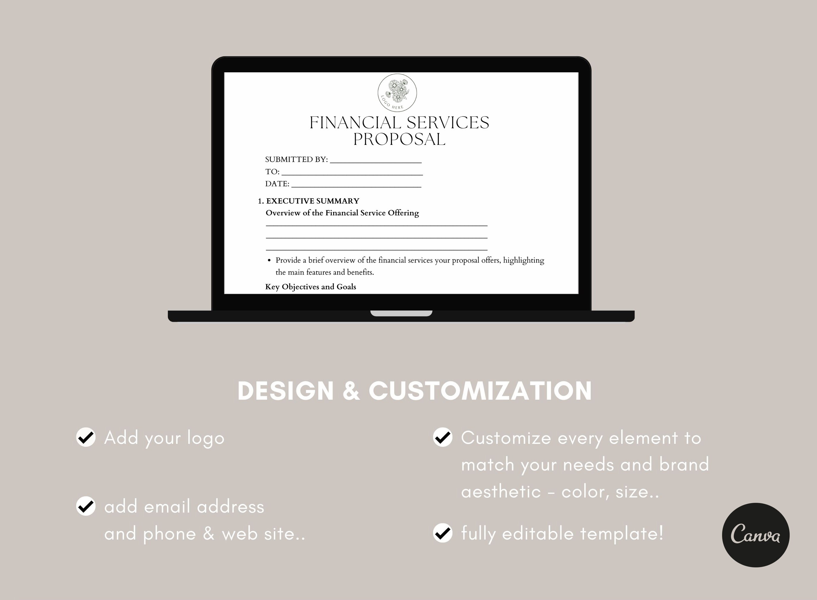 Financial Services Proposal Template, Editable Financial Services Form ...