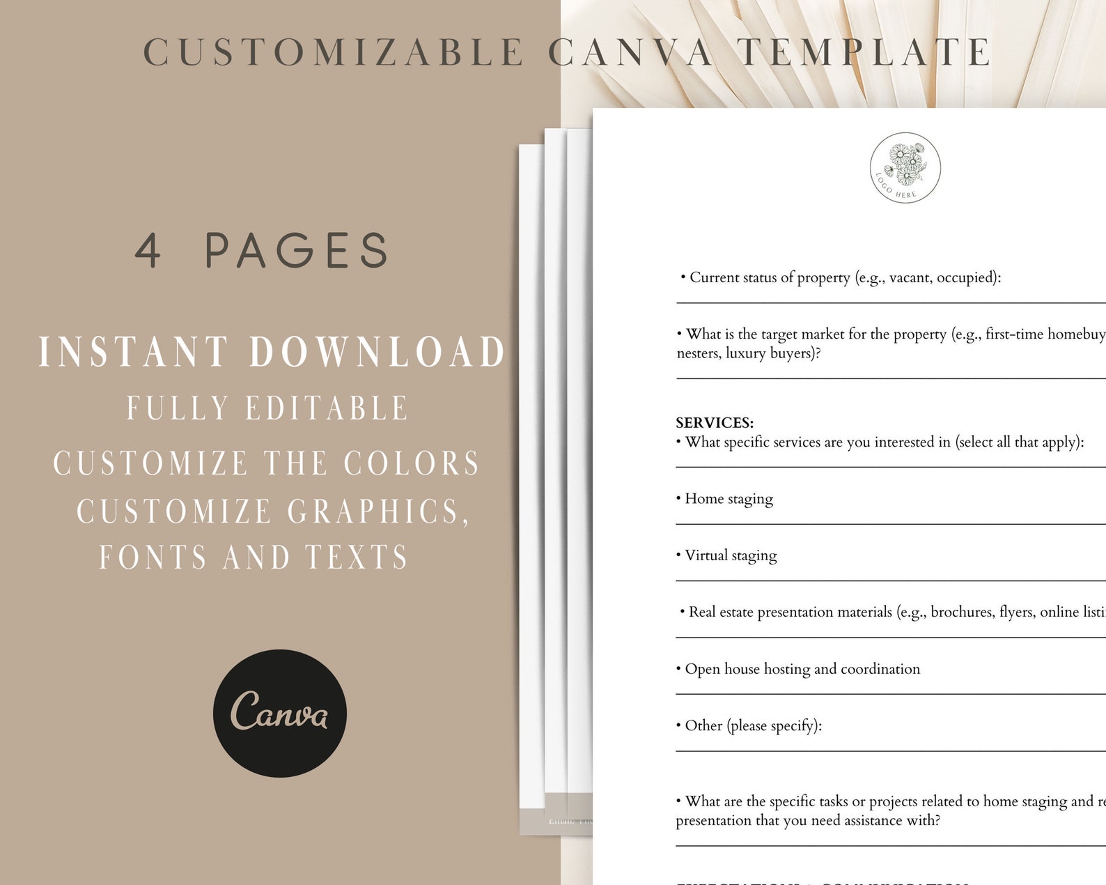 Editable Home Staging and Real Estate Presentation Client Onboarding ...