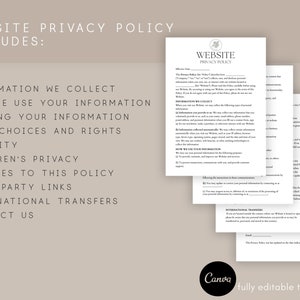 Editable Website Privacy Policy Template, Website Terms and Conditions ...