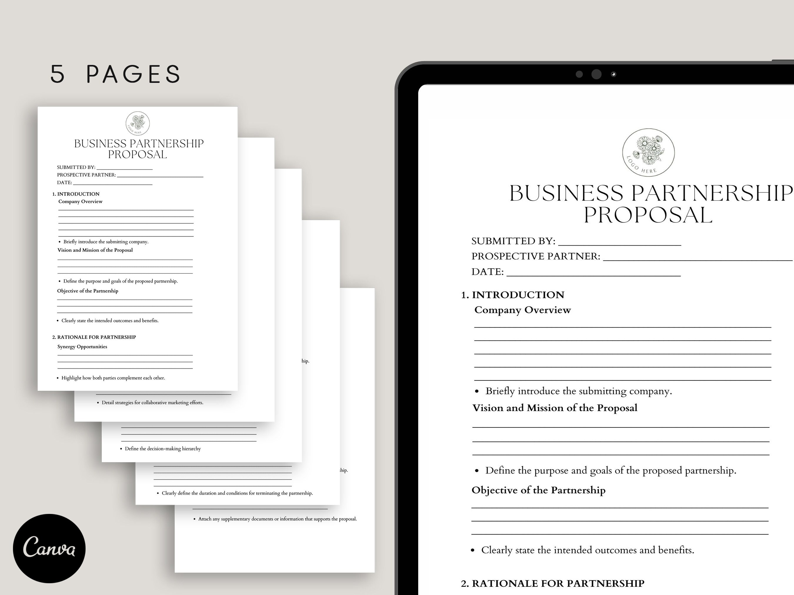 Business Partnership Proposal Template, Partnership Proposal Form ...