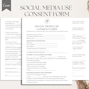 Social Media Use Consent Form Template,social Media Consent Agreement ...