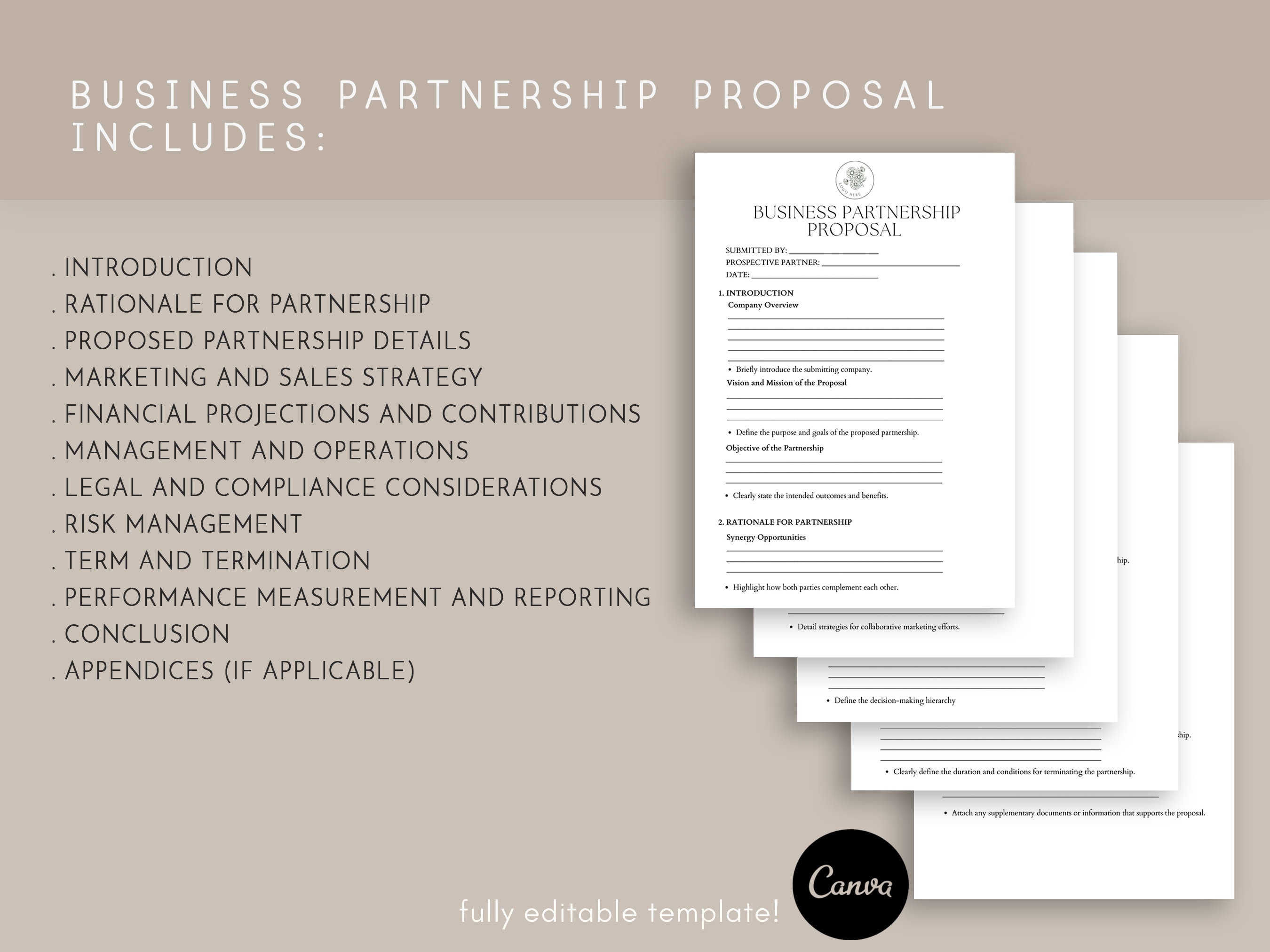 Business Partnership Proposal Template, Partnership Proposal Form ...