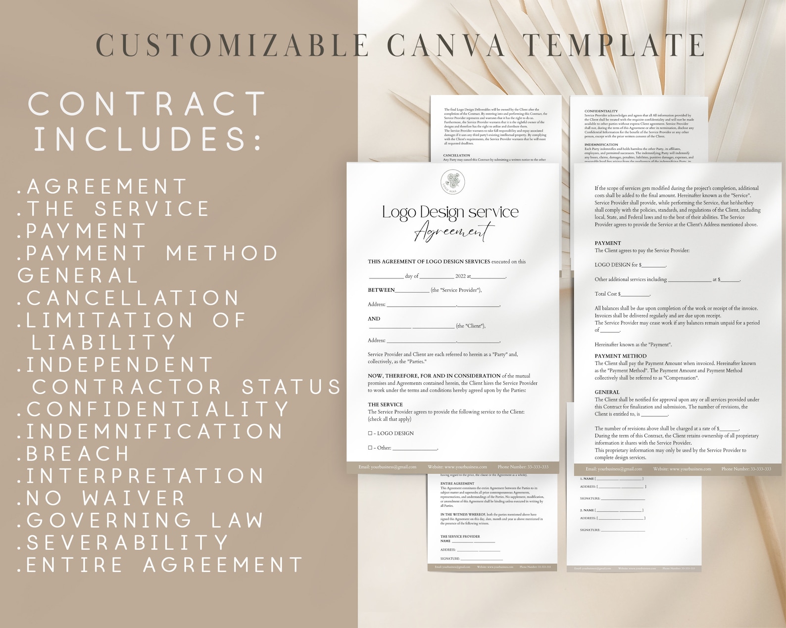 Editable Freelance Logo Design Contract, Graphic Design Contract ...