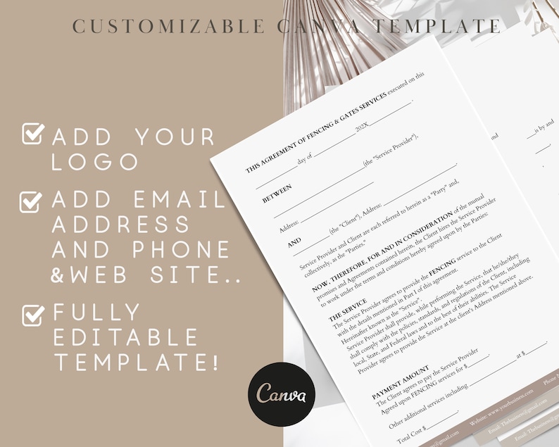 Fencing Contract Template, Fencing and Gates Install Agreement, Fencing ...