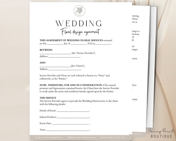 Sample wedding florist contract | Beachweddingtips.com