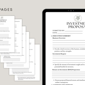 Investment Proposal Template, Funding Proposal Form Pdf, Canva - Etsy