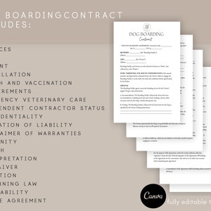 Dog Boarding Contract Template, Editable Dog Boarding Forms, Dog ...