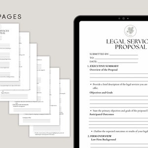 Legal Services Proposal Template, Proposal Form Pdf, Canva - Etsy