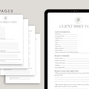 Client Brief Form Template ,pdf , Canva - Etsy