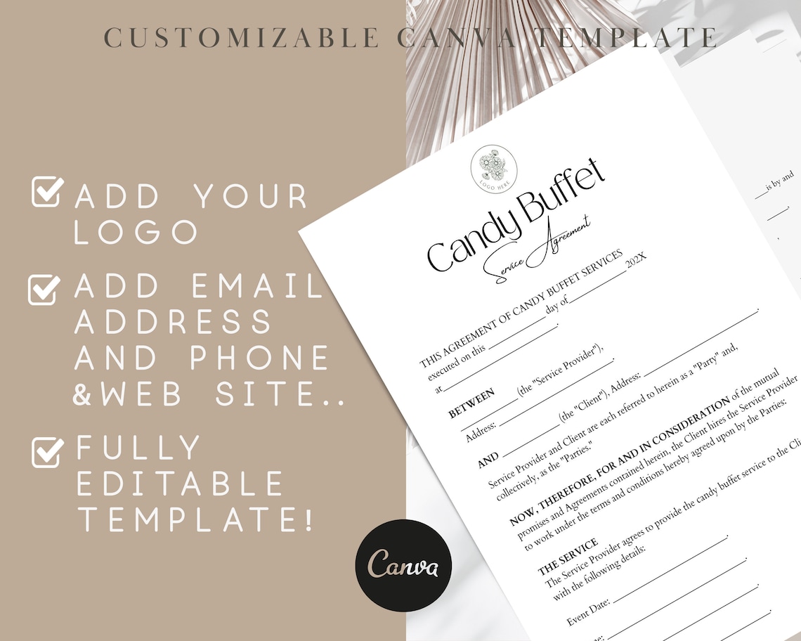Candy Buffet Contract Template, Candy Buffet Services Contract ...