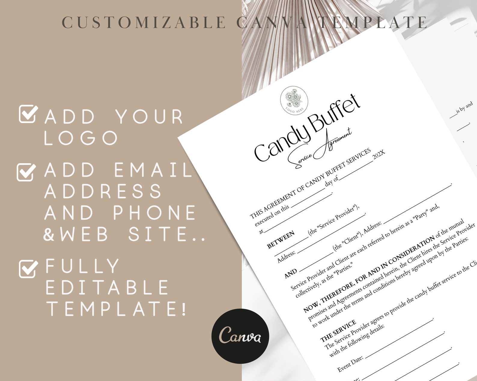 Candy Buffet Contract Template, Candy Buffet Services Contract ...