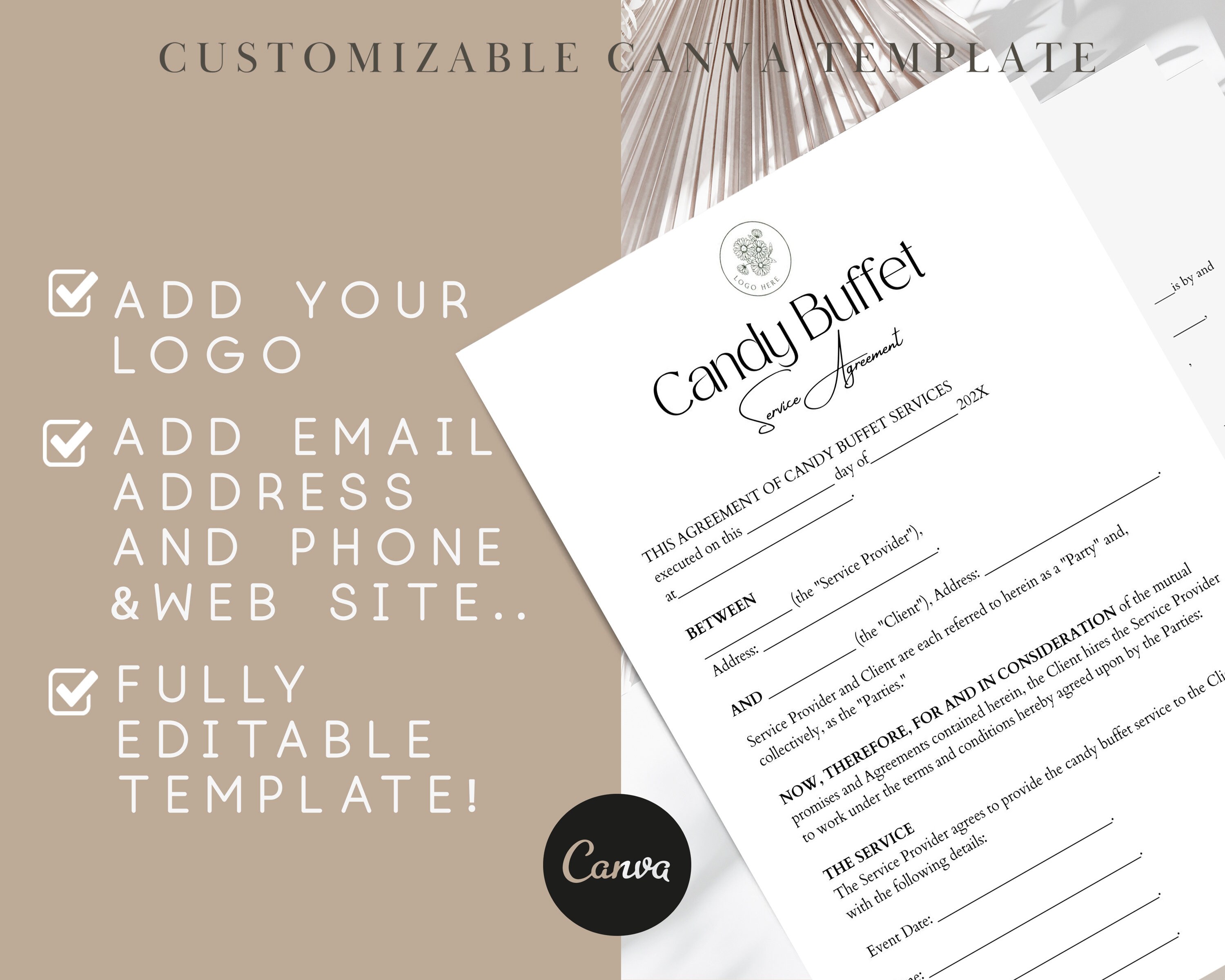 Candy Buffet Contract Template, Candy Buffet Services Contract ...