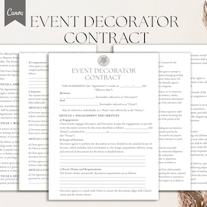 Event Decorator Contract Template, Event Decorator Service Agreement ...
