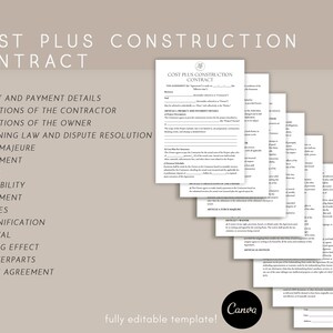 Cost Plus Construction Contract, Cost Plus Contractor Agreement , Pdf ...