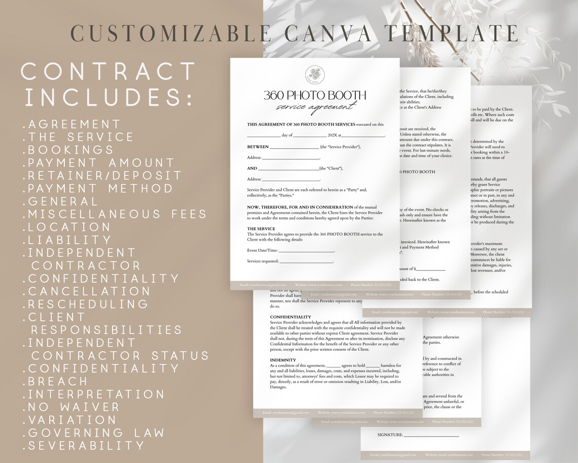 360 Photo Booth Contract Template, 360 Photo Booth Agreement Template ...