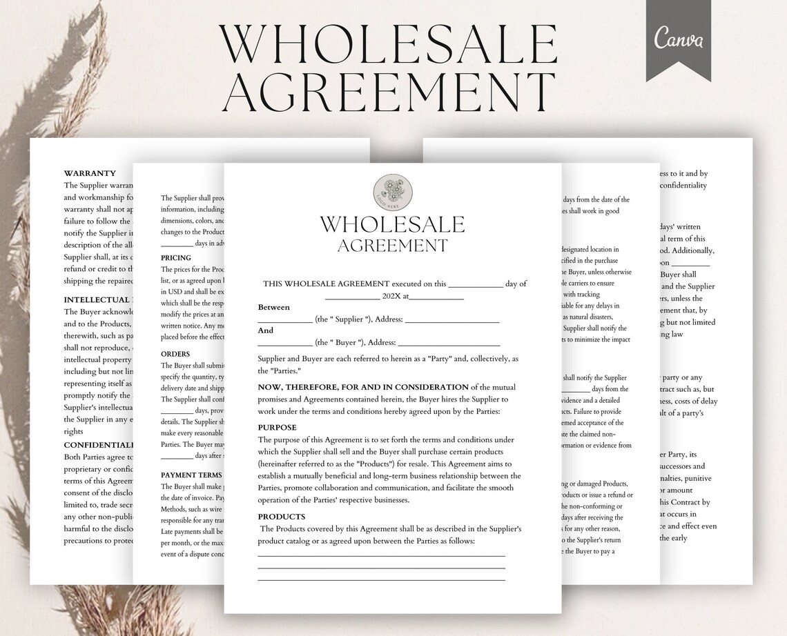 Wholesale Agreement Template, Wholesale Services Agreement, Wholesale ...