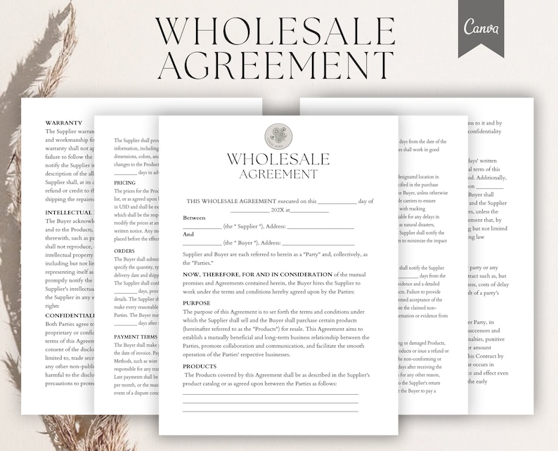 Wholesale Agreement Template, Wholesale Services Agreement, Wholesale ...