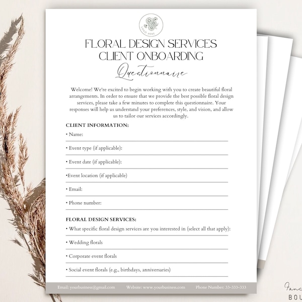 Digital Design Client Questionnaire Template - Etsy