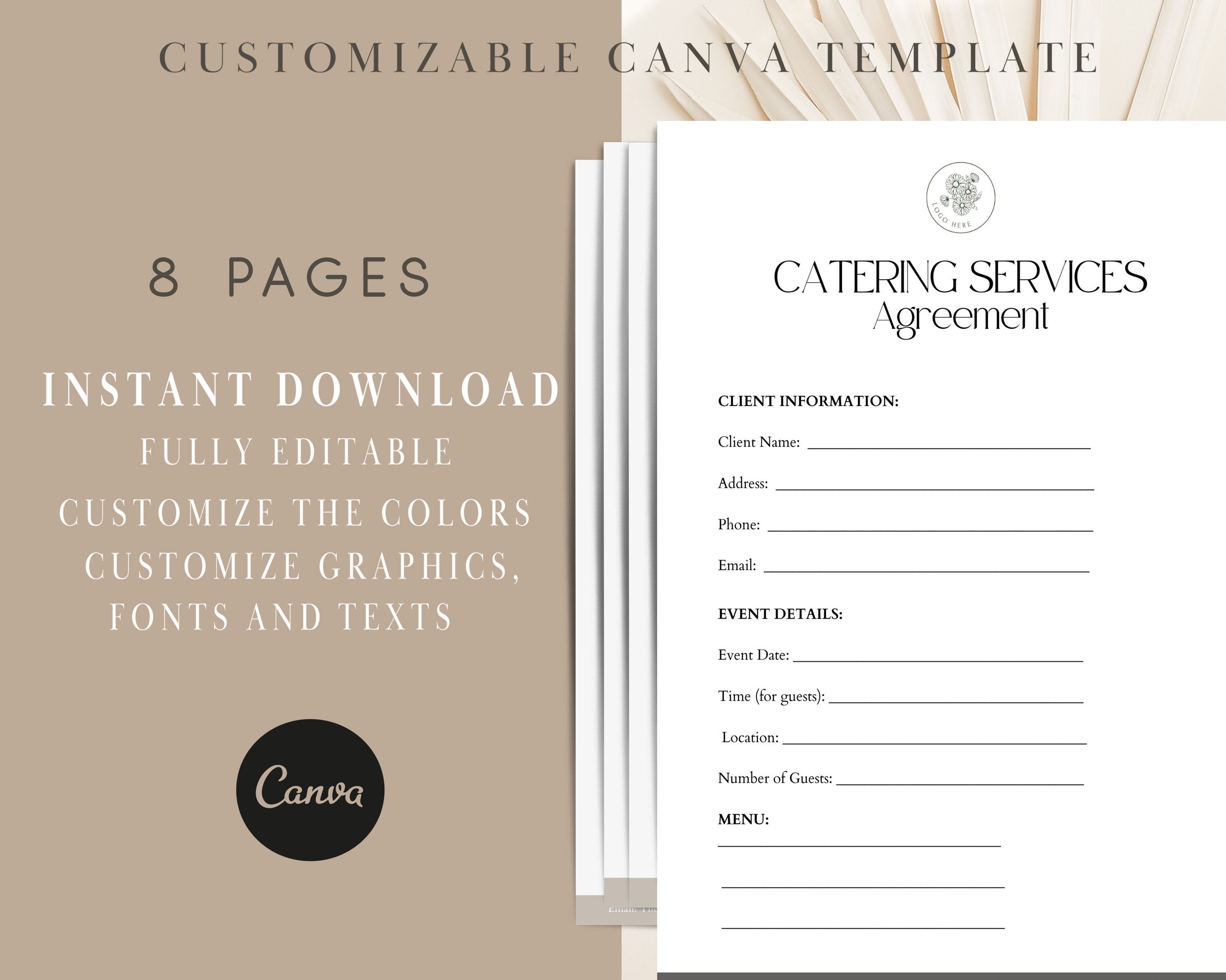 Catering Contract Template ,food Service Provider Agreement, Catering ...