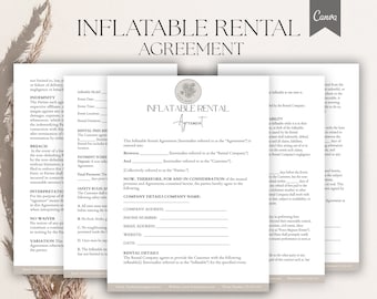 Editable Inflatable Rental Agreement Template, Bounce House Rental ...