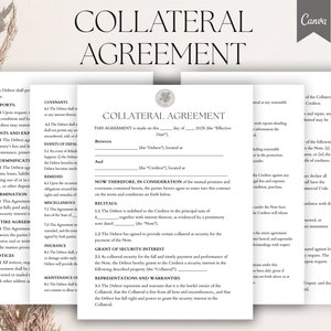 Editable Collateral Agreement Template, Form of Collateral Agreement ...