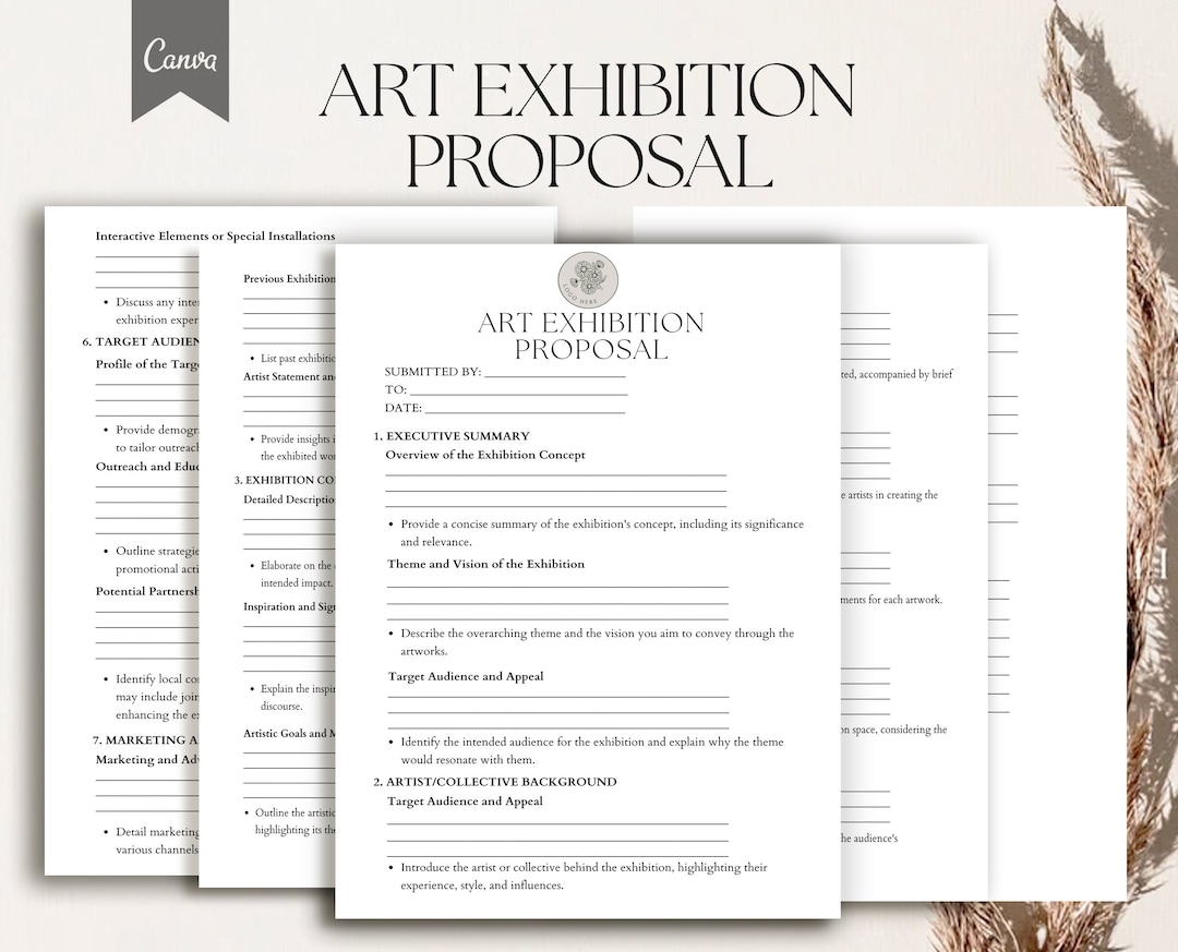 Art Exhibition Proposal, Art Exhibition Form Template, Pdf, Canva - Etsy