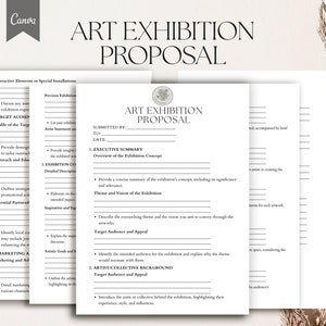 Art Exhibition Proposal, Art Exhibition Form Template, Pdf, Canva - Etsy