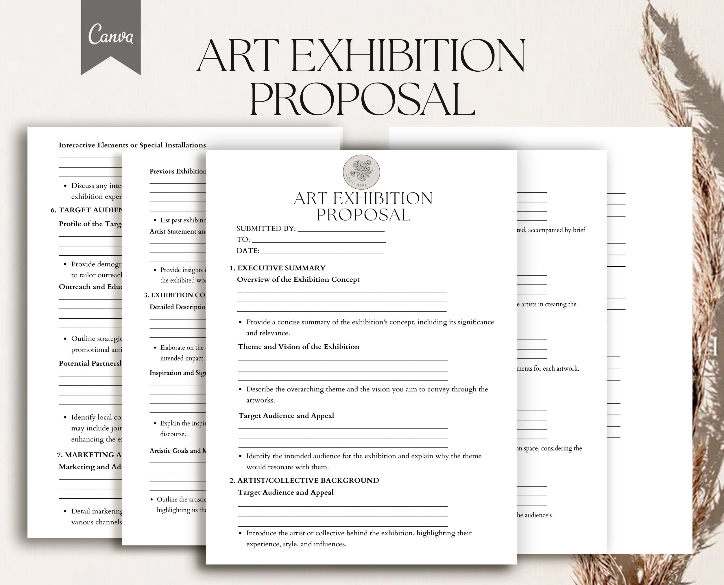 Art Exhibition Proposal, Art Exhibition Form Template, Pdf, Canva - Etsy