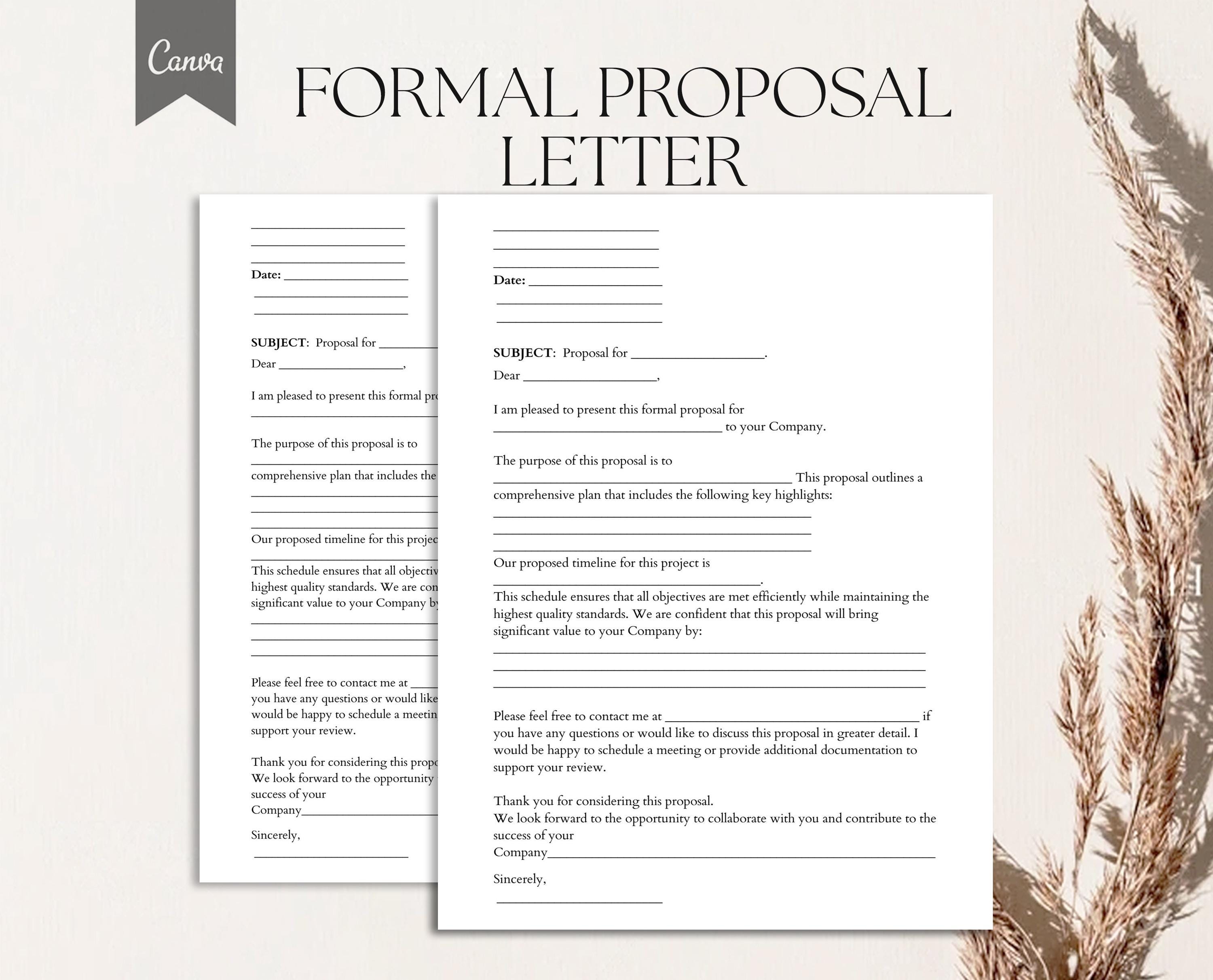 Formal Proposal Letter Format