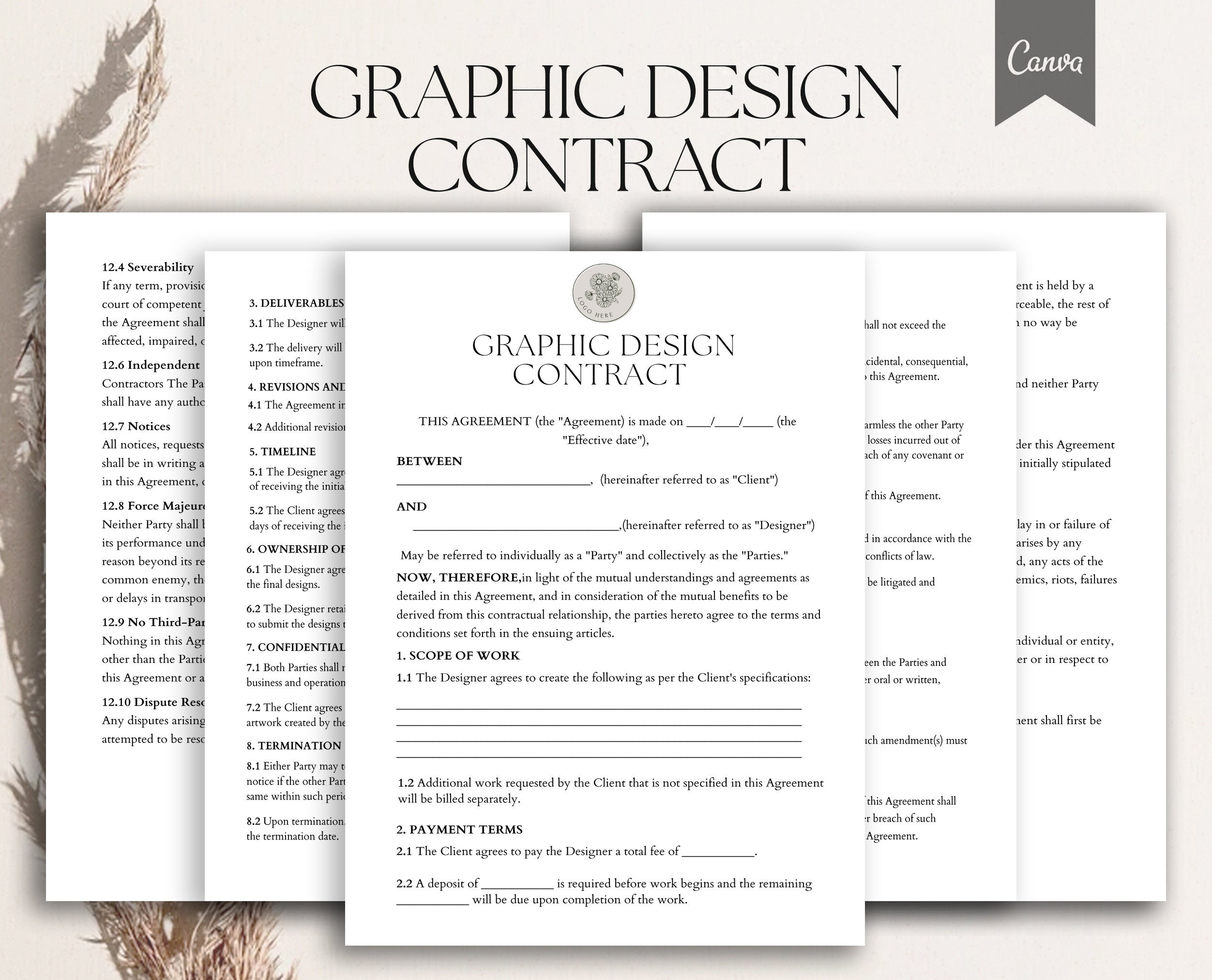 Graphic Design Contract Template, Freelance Graphic Designer Agreement ...