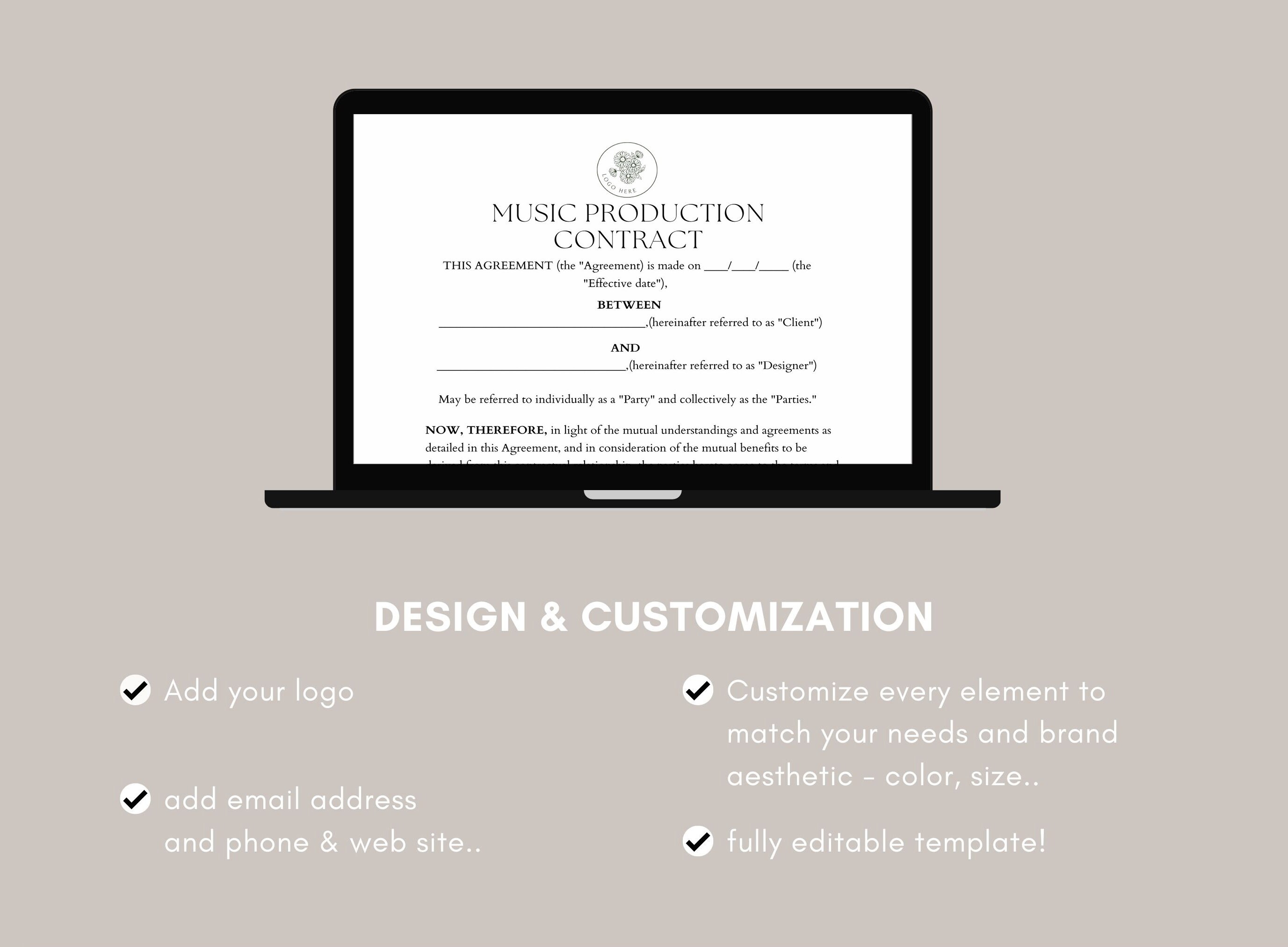 Music Production Agreement, Music Producer Contract Template, Music ...