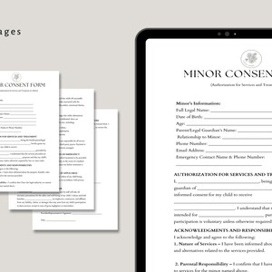 Minor Consent Form Template, Minor Authorization and Consent Form, PDF ...