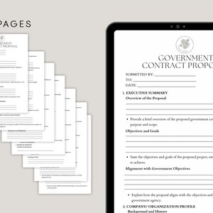 Government Contract Proposal, Template Form, Pdf, Canva - Etsy