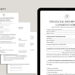 Financial Information Consent Form Template PDF, Canva - Etsy